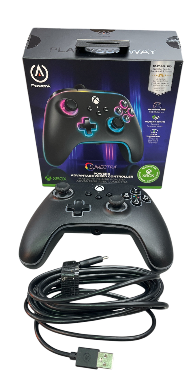 Used PowerA Advantage Xbox Wired Controller - Lumectra Black - Own4Less
